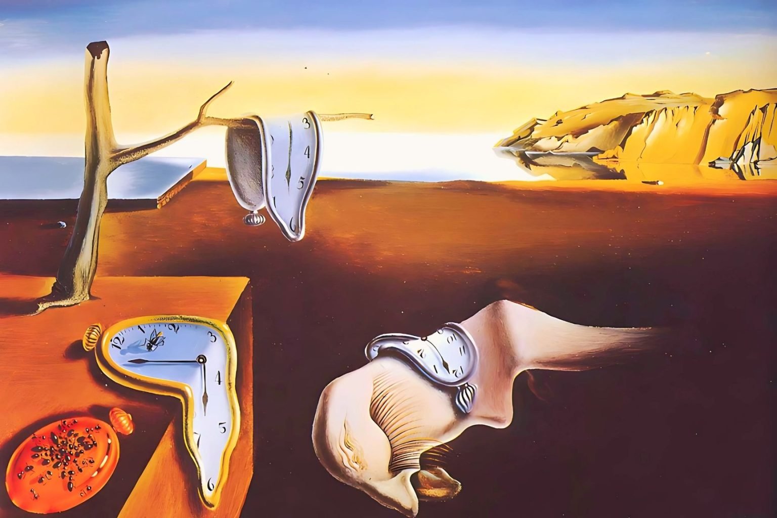 The Persistence of Memory (Melting Clocks) Print Salvador Dali - Framed ...