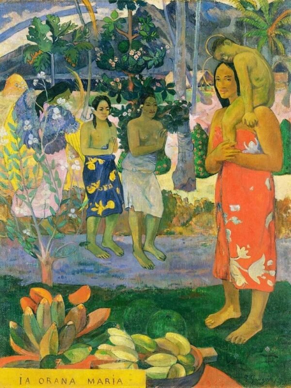 Paul Gauguin: Ia Orana Maria – 1892 - Framed Canvas Art
